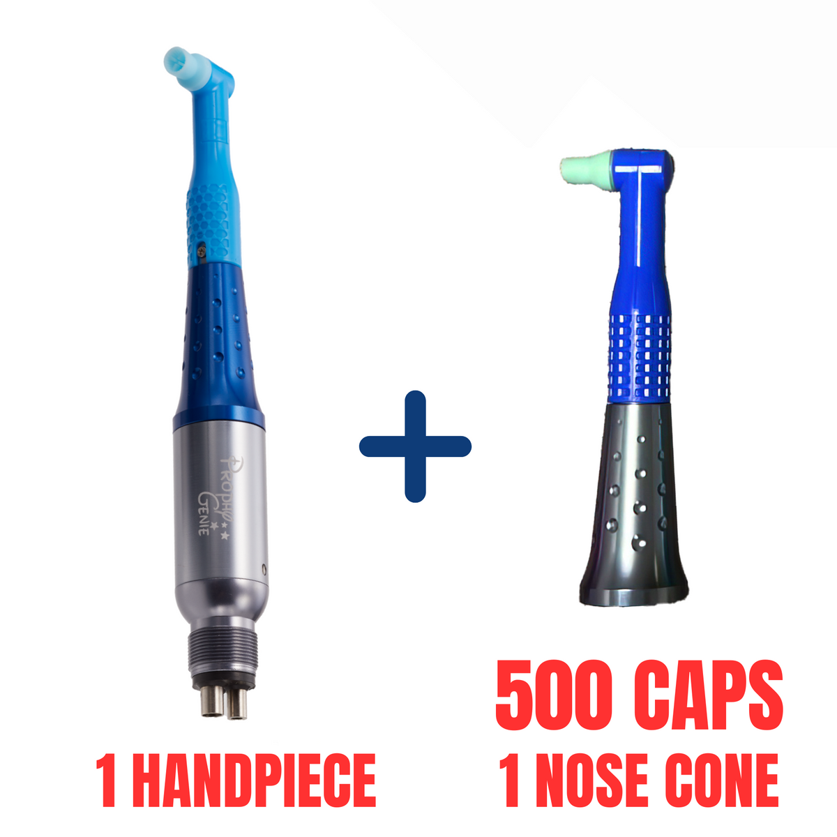 1 Prophy Genie Handpiece Plus 500 Caps and 1 Prophy Nose Cones For Onl ...